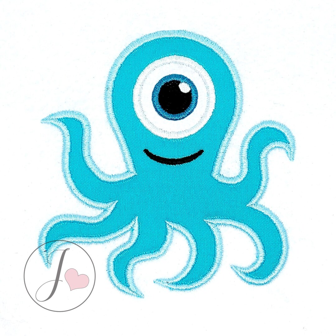 Monster Octopus Applique Design, Machine Applique Designs (digital ...