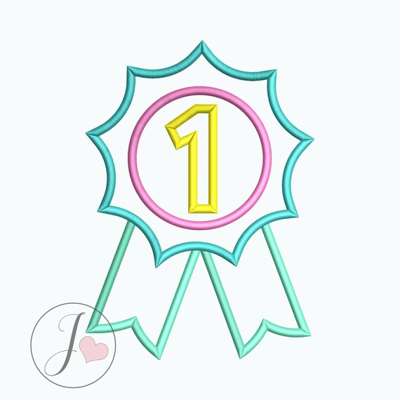 Award Ribbon 1st place Applique Design Award Ribbon Number 1 | Etsy