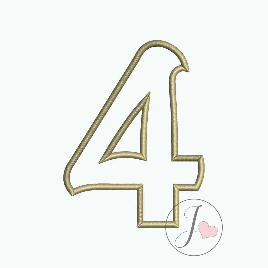 Number 4 Applique Design, Number Four Applique Design, Numbers Unicorn ...