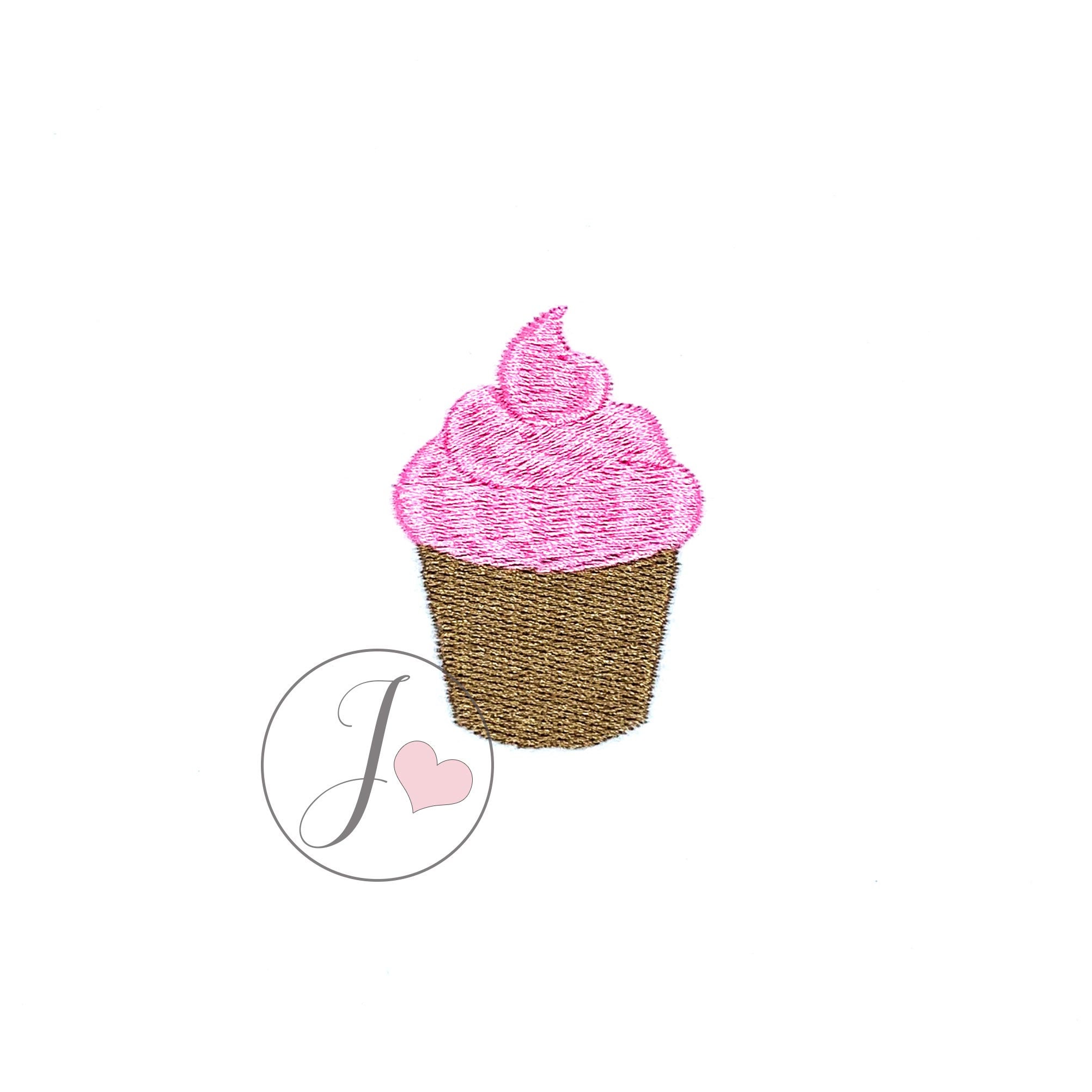 Cupcake Mini Simple Embroidery Design Cupcake Embroidery | Etsy