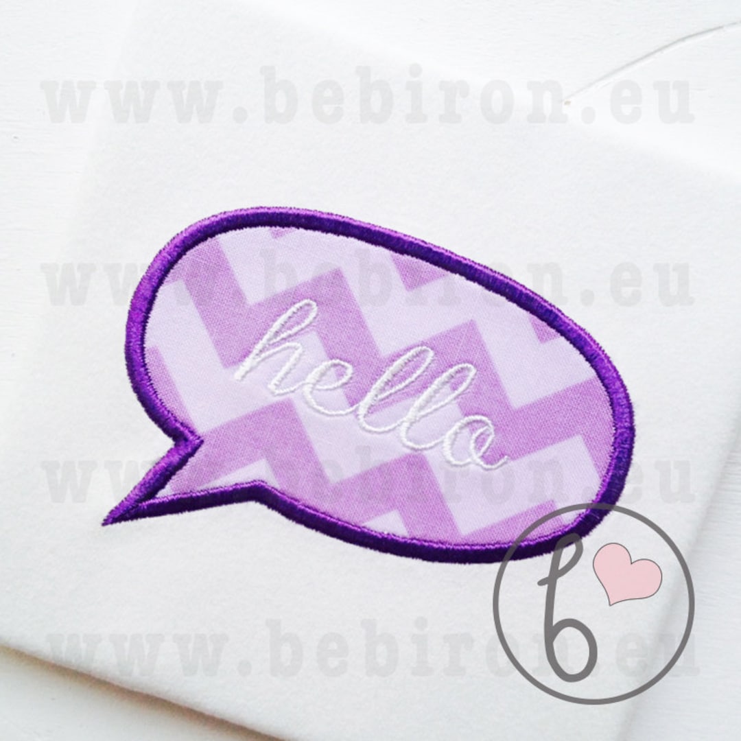 Speech Bubble Applique Design, Machine Embroidery Pattern, Instant ...