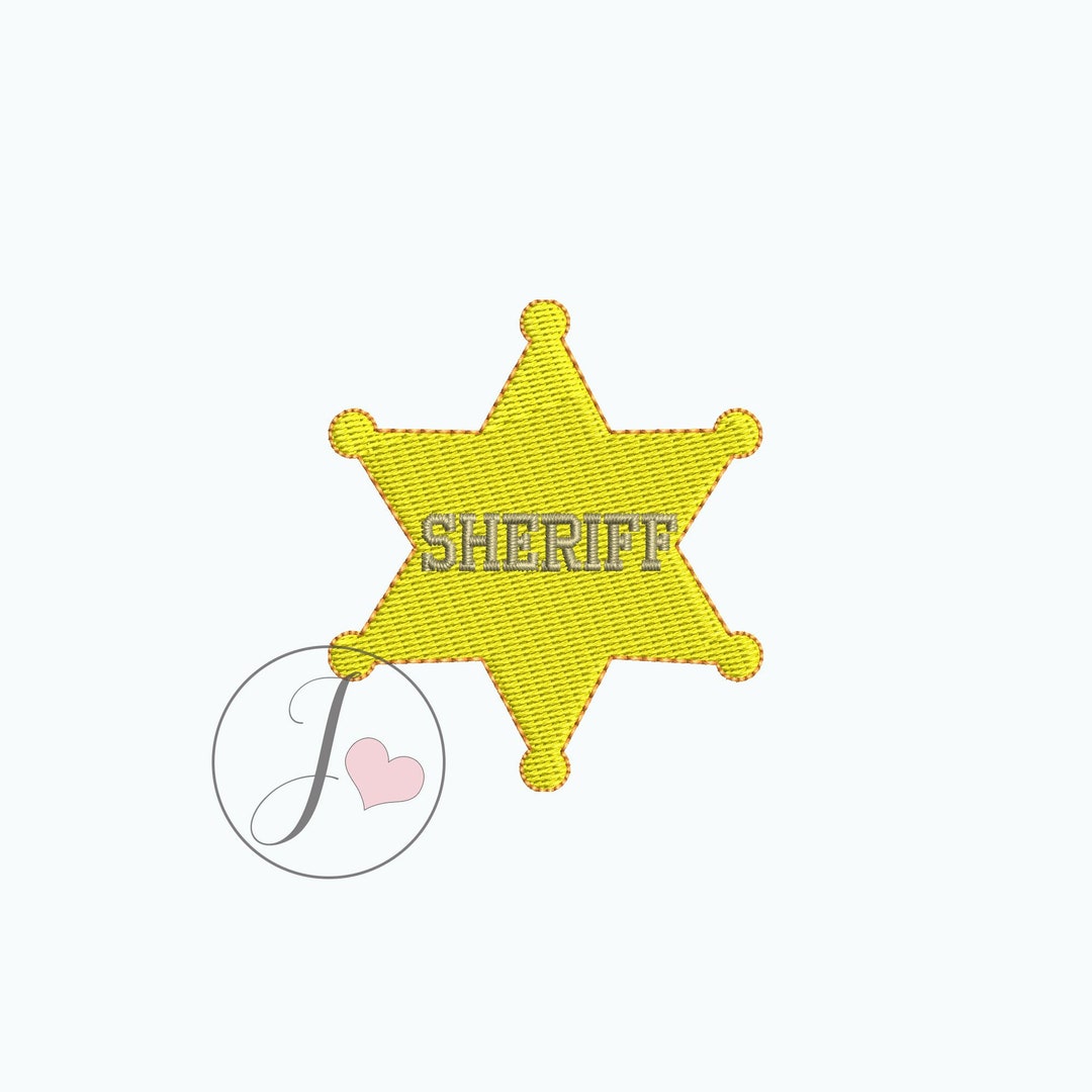 Sheriff Badge Embroidery Design, Sheriff Embroidery Design, Machine ...
