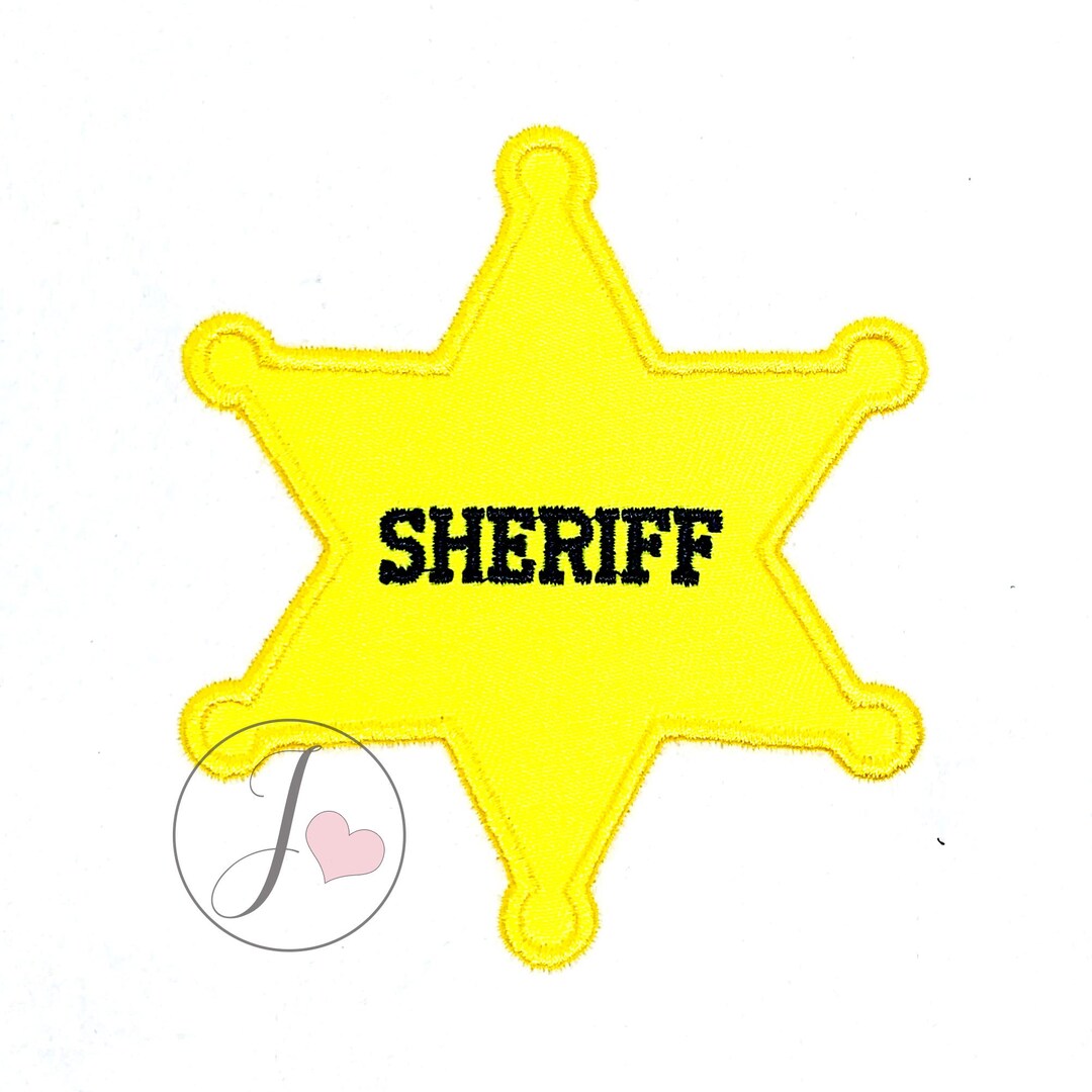 Sheriff Badge Applique Design, Machine Applique Designs - Etsy