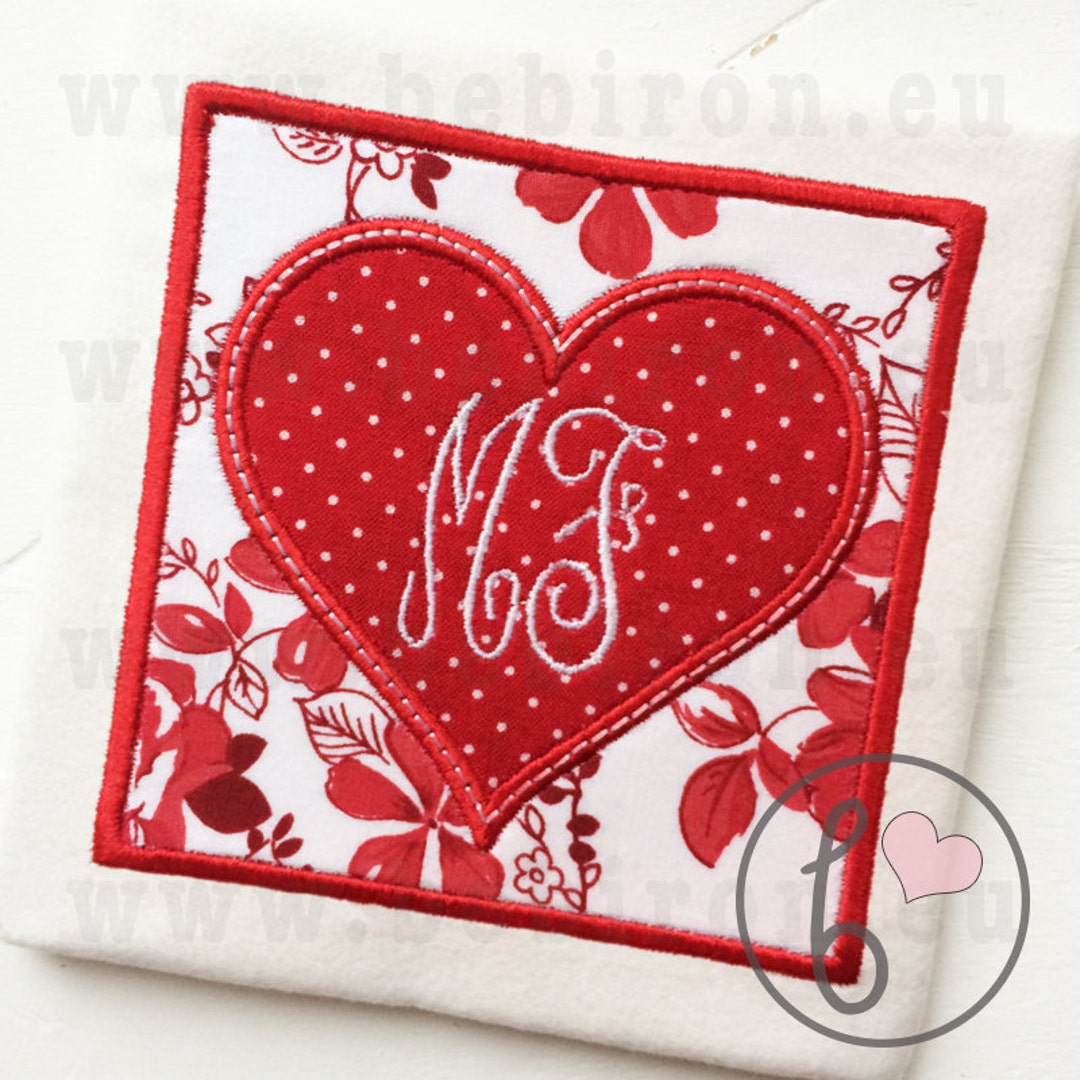 Machine Embroidery Heart Design, Heart Applique Design, Heart Applique ...