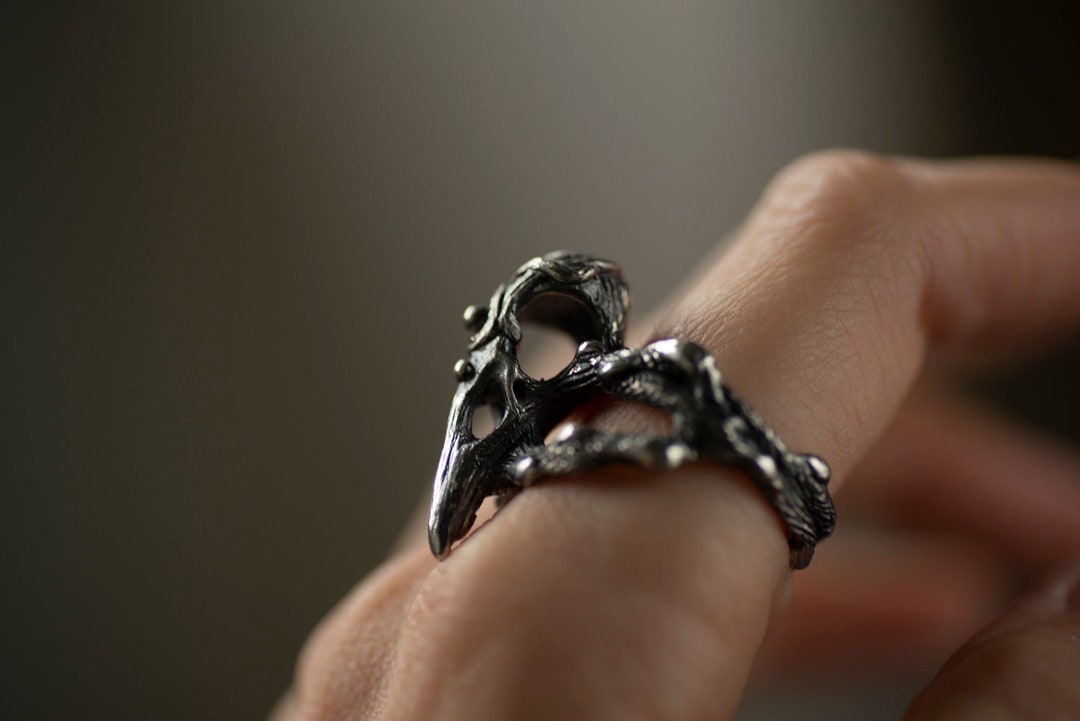 Mr. Raven Ring | Gothic Raven Skull Ring | Morrigan Crow Ring | Dark ...