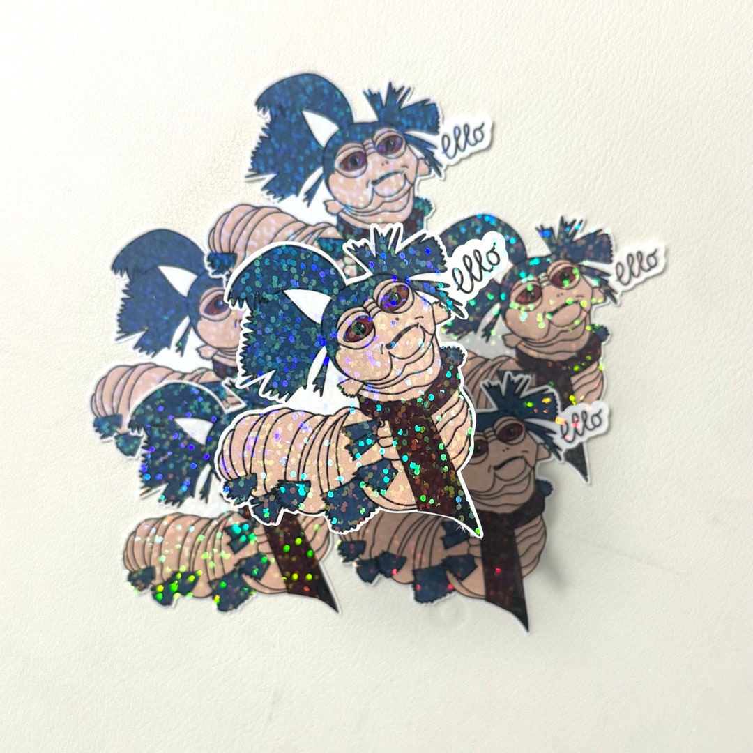 The Labyrinth Worm, Holographic Waterproof Sticker - Etsy