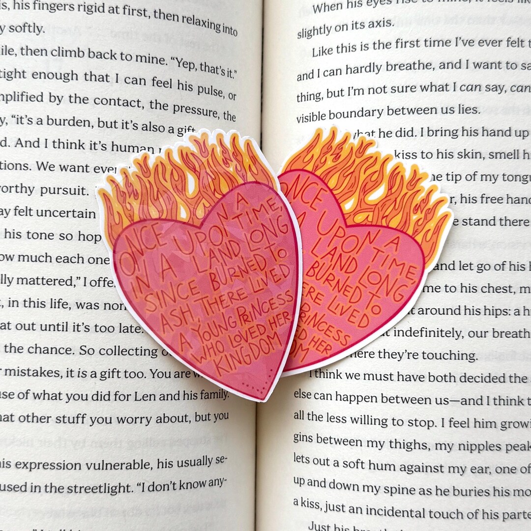 Fireheart Flame Vinyl Sticker | Holographic Fantasy Bookish Decal - Etsy