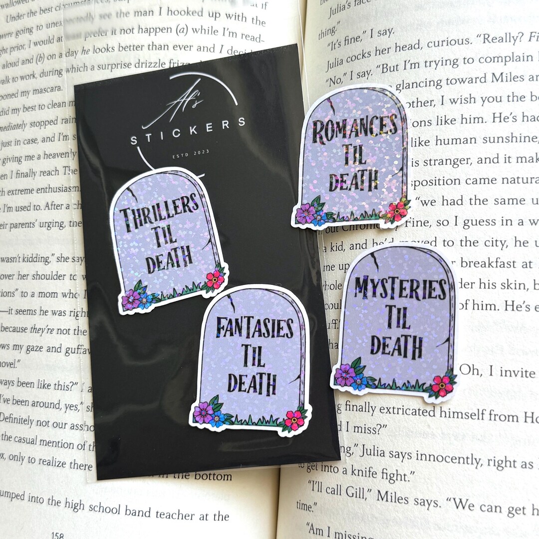 Tombstone Genres Sticker Pack set of 4 Romance, Thriller, Mystery ...