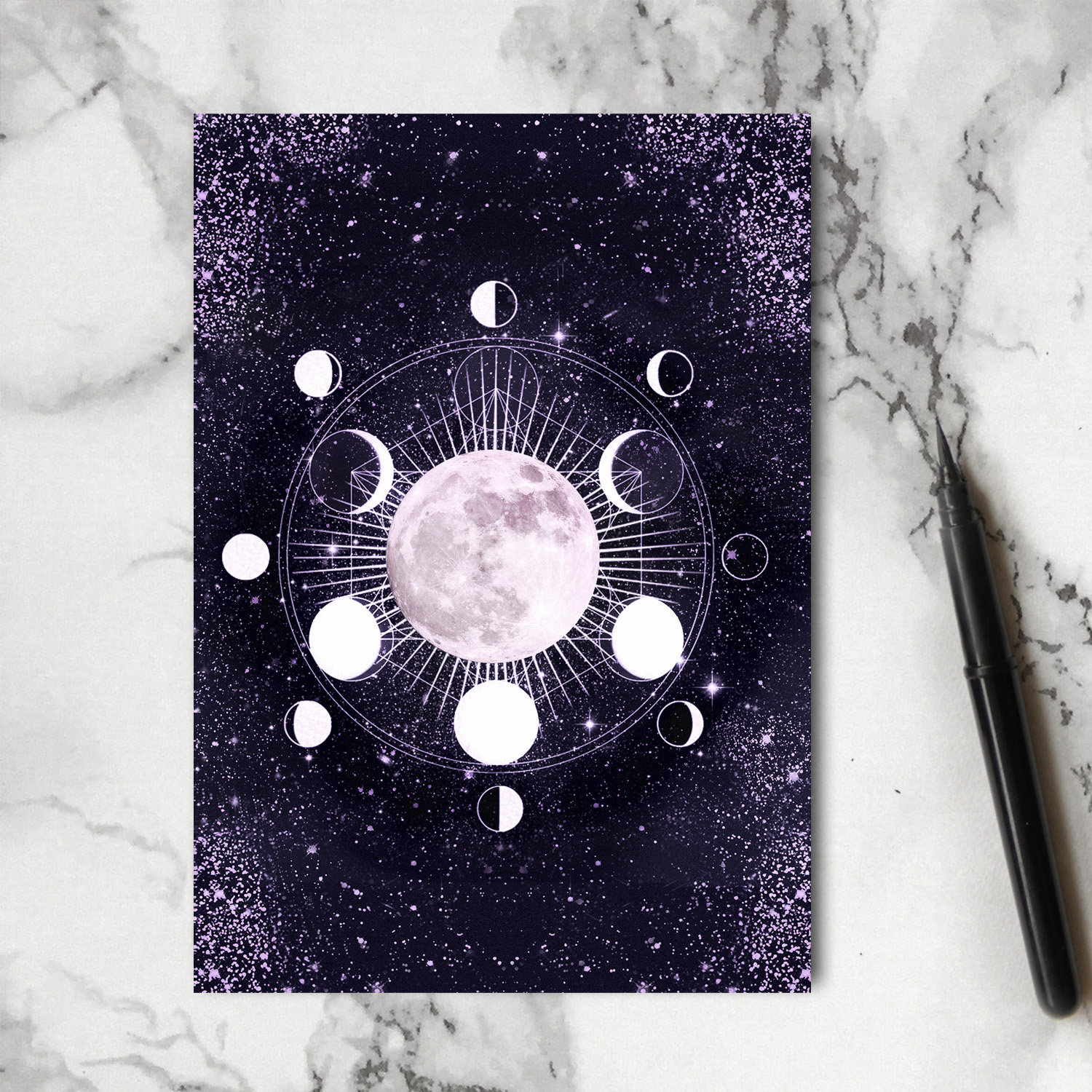 Galaxy Notebook Moon Notebook Moon Notepad Galaxy - Etsy UK