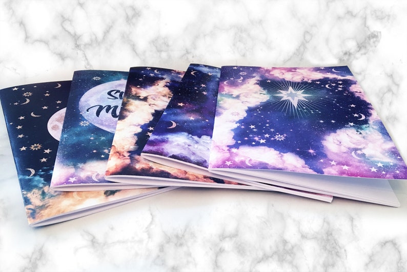 Galaxy Notebook Moon Notebook Moon Notepad Galaxy | Etsy UK