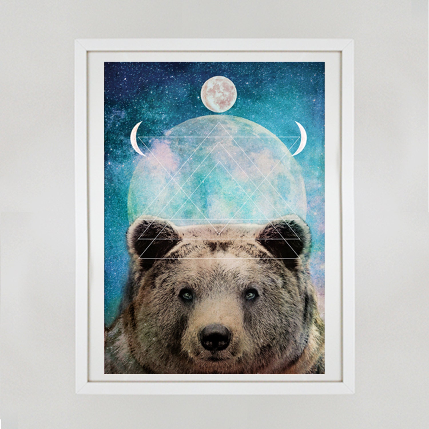 Moon Bear Bear Print Bear Art Moon Print Moon Art | Etsy