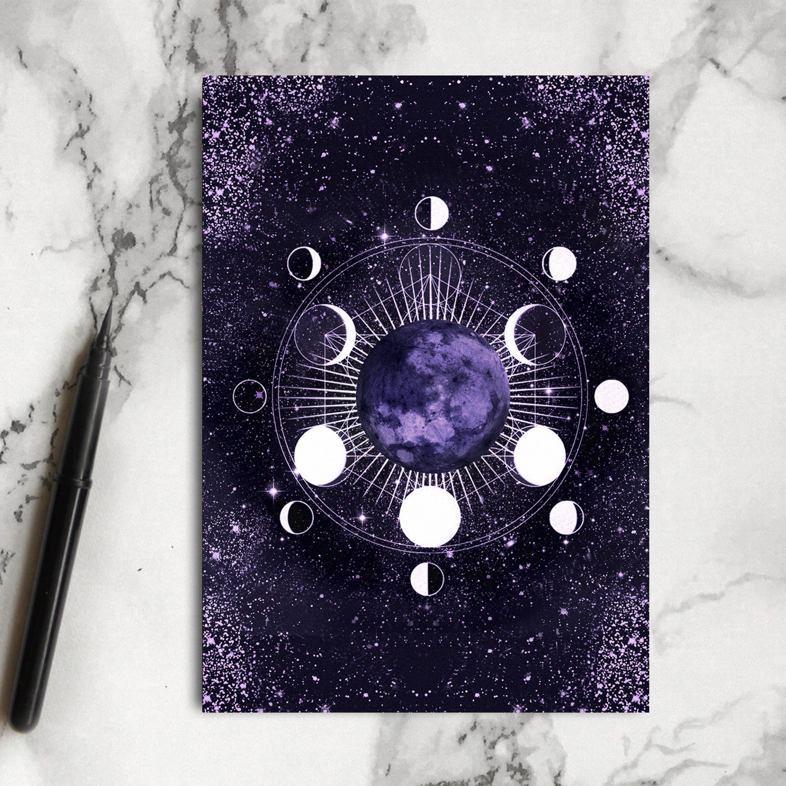 Galaxy Notebook Moon Notebook Moon Notepad Galaxy - Etsy UK