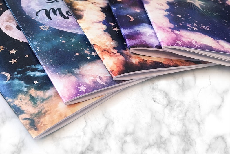 Galaxy Notebook Moon Notebook Moon Notepad Galaxy | Etsy UK