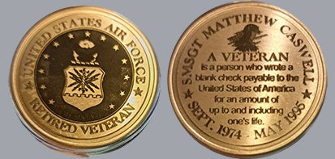 U.S. Military Veteran Challenge Coin - Etsy