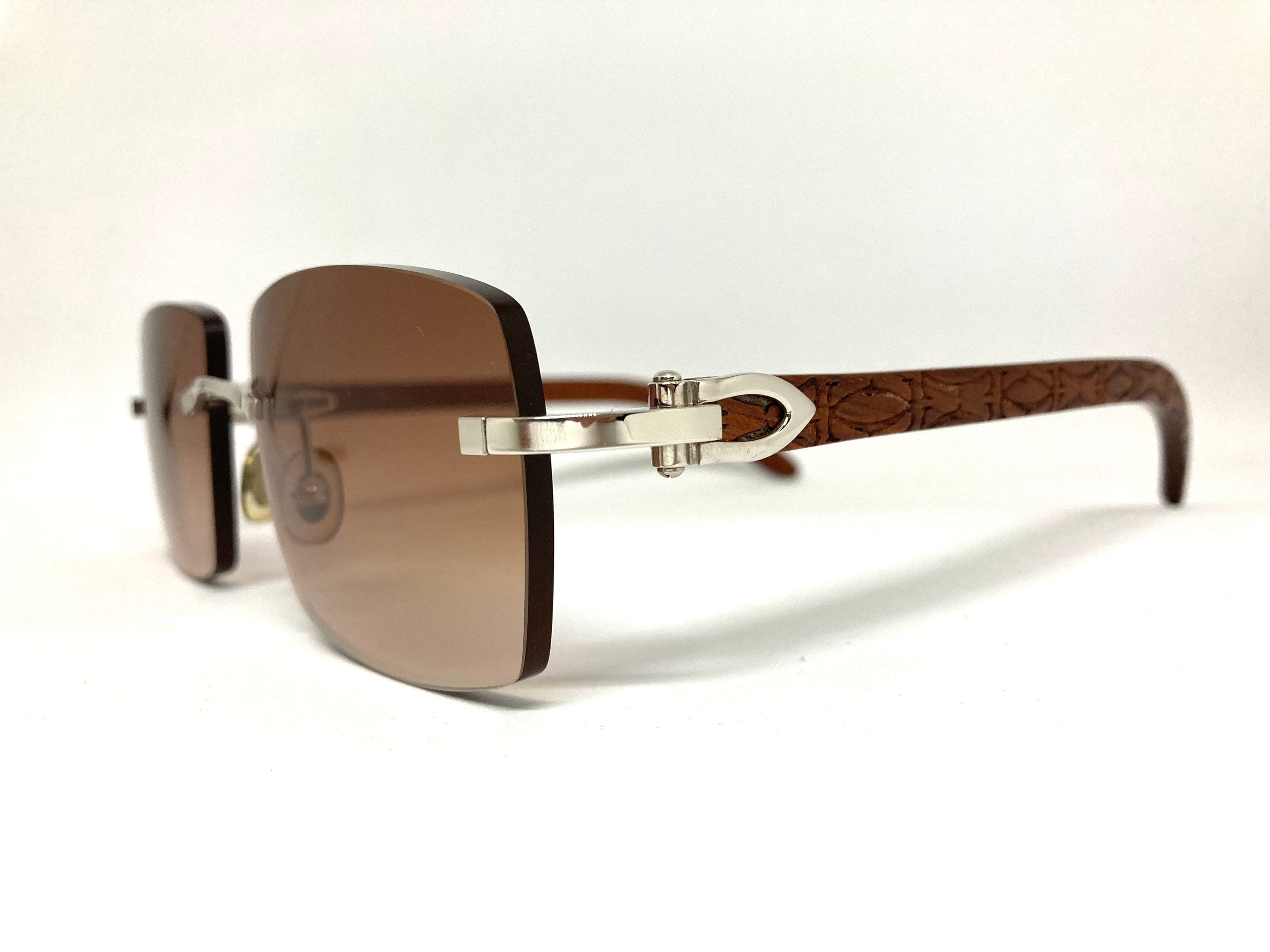 Vintage Cartier Platinum 2C Bubinga Wood 2000s Limited Sunglasses - Etsy
