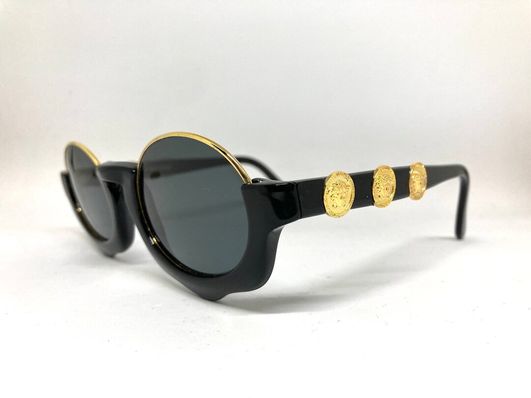 Vintage Gianni Versace MOD.S19 COL. 784 Black Sunglasses - Etsy