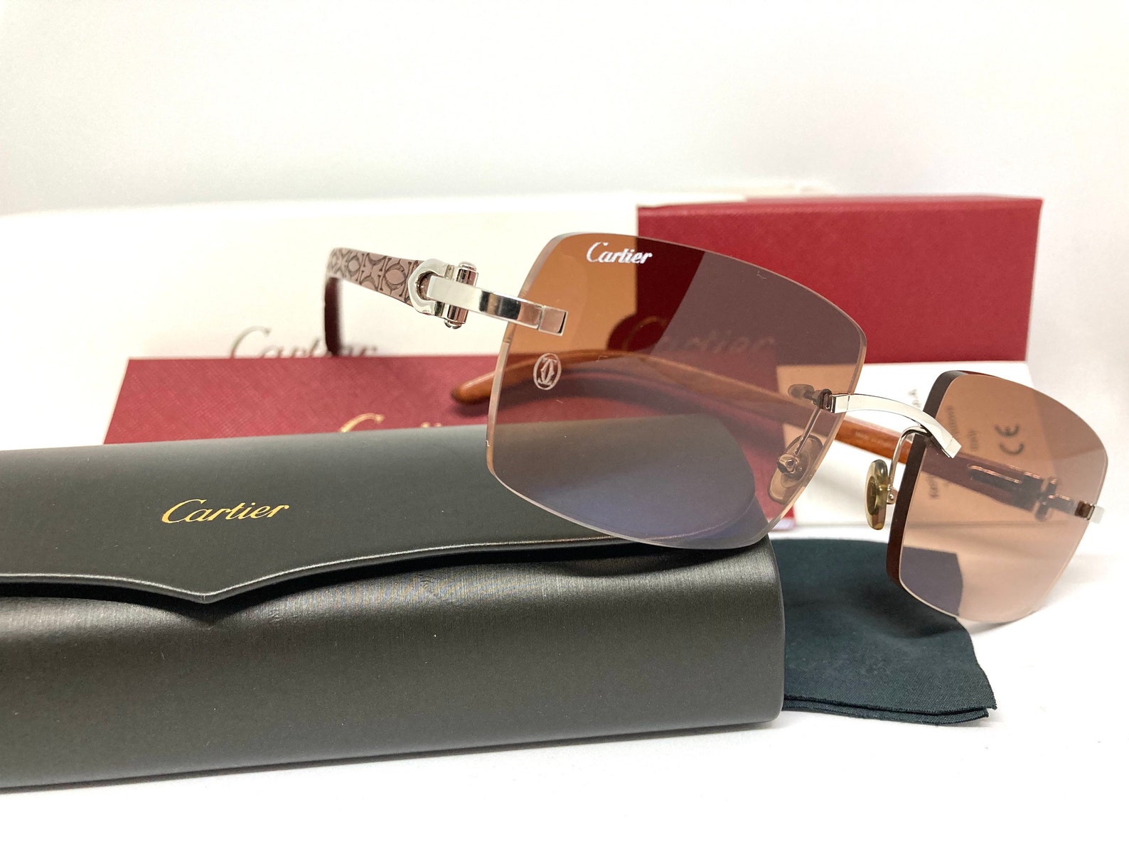 Vintage Cartier Platinum 2C Bubinga Wood 2000s Limited Sunglasses - Etsy