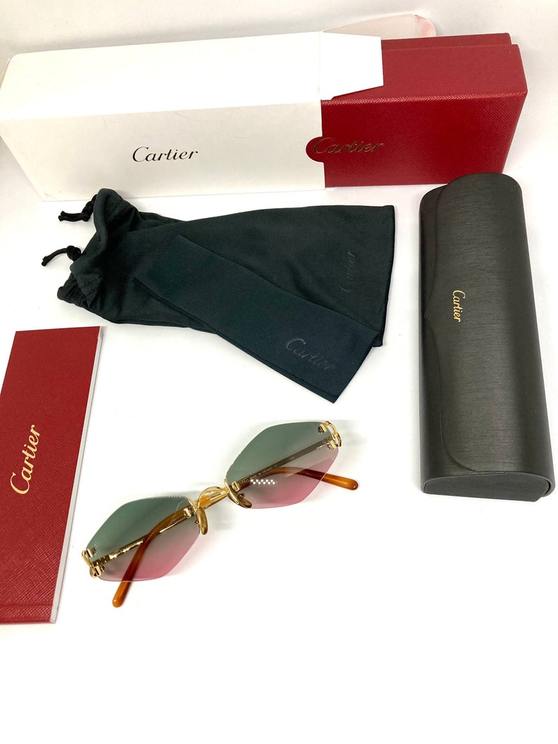 Vintage Cartier C Décor Soho Gold Sunglasses - Etsy