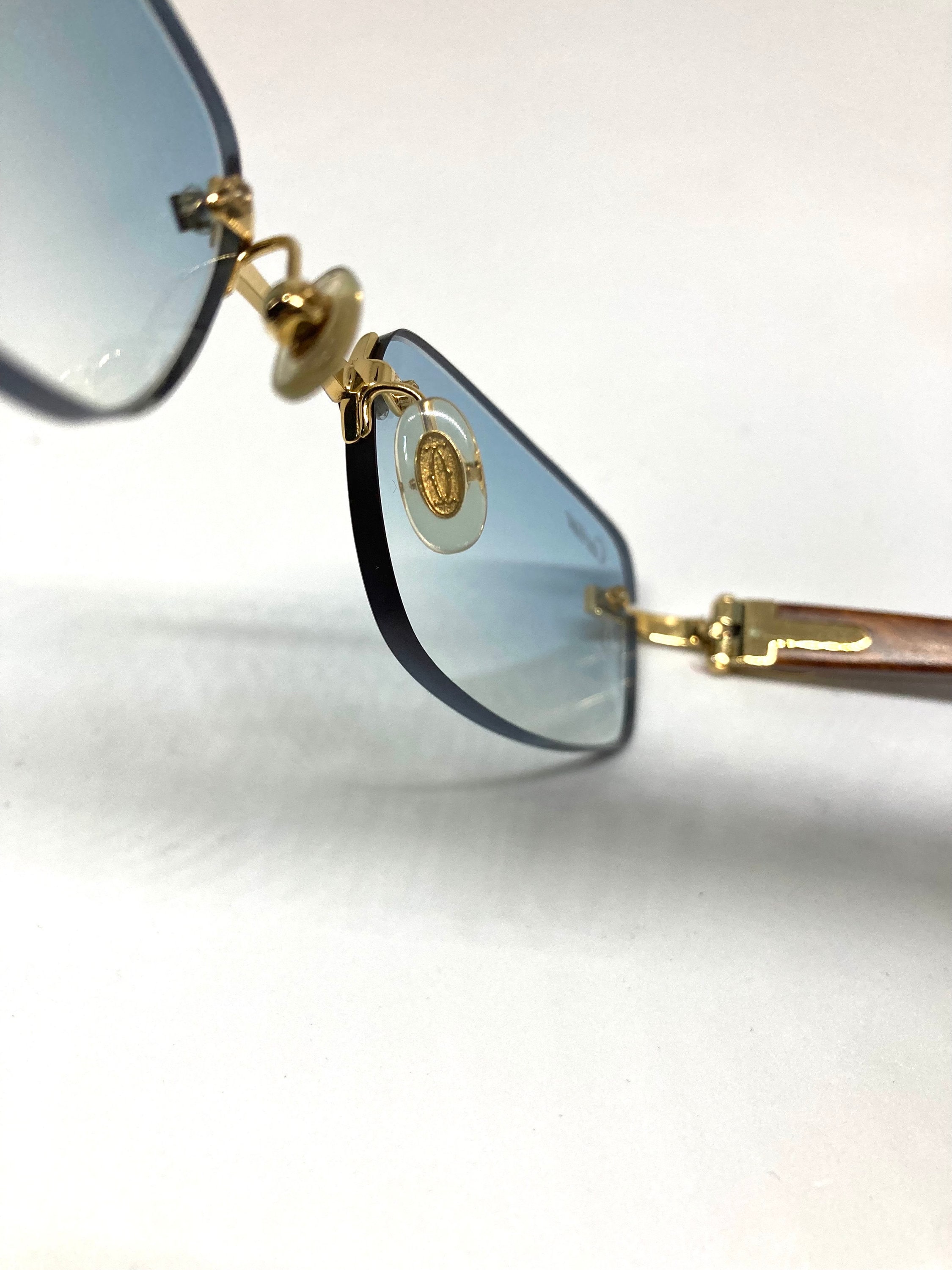 Cartier Gold Bubinga Wood 2000s Sunglasses Full Set - Etsy