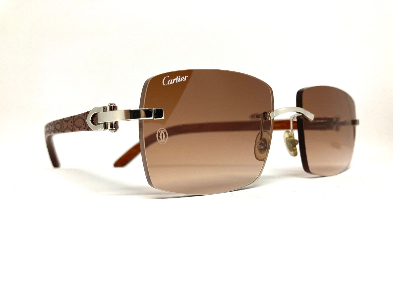 Vintage Cartier Platinum 2C Bubinga Wood 2000s Limited Sunglasses - Etsy