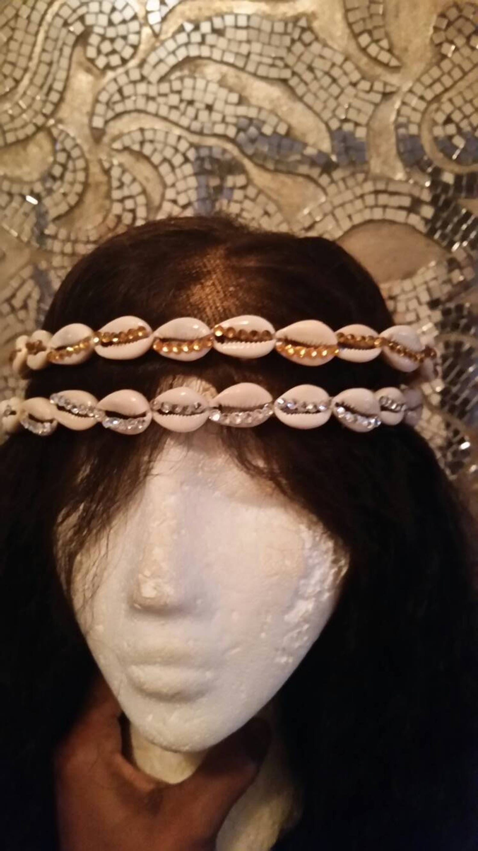 Bling Cowrie Shell Headband Crowns Tiara. Assorted Rhinestones | Etsy