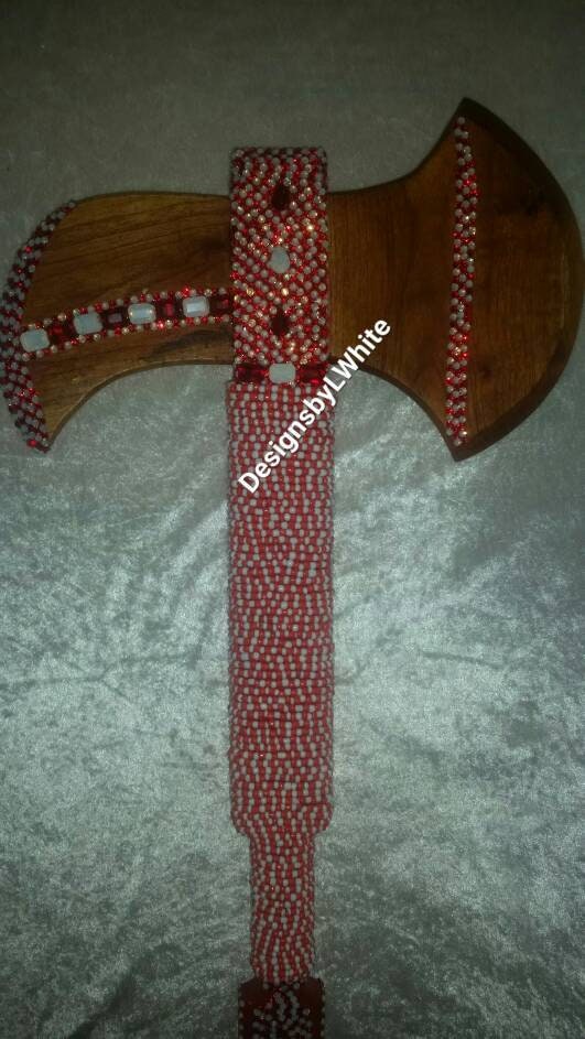 Orisha Shango Chango Solid Wood Axe Adorned With Crystals - Etsy