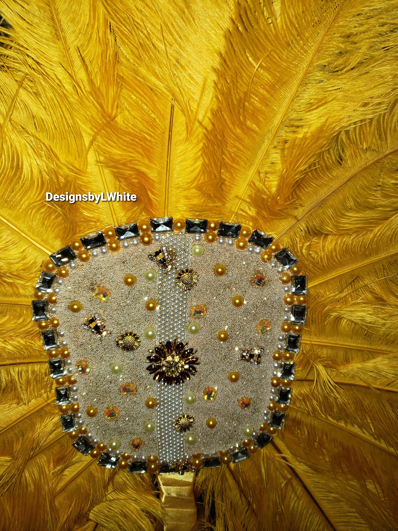 Golden Yellow Orisha Oshun/ Mama Chola Inspired Fan - Etsy