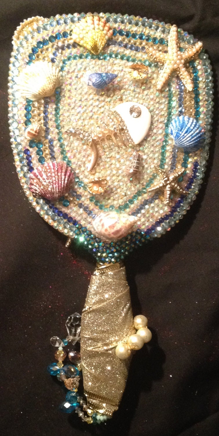 Fabulous Ocean Seashell Starfish Crystal Rhinestone Hand Held - Etsy
