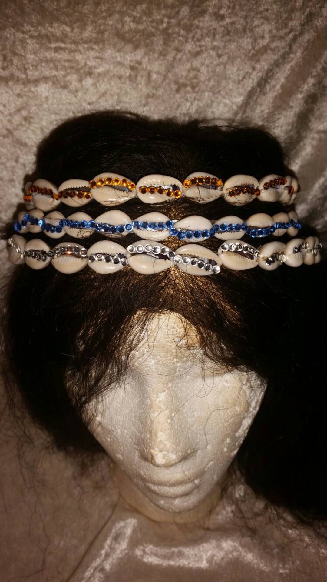 Bling Cowrie Shell Headband Crowns Tiara. Assorted Rhinestones -please ...