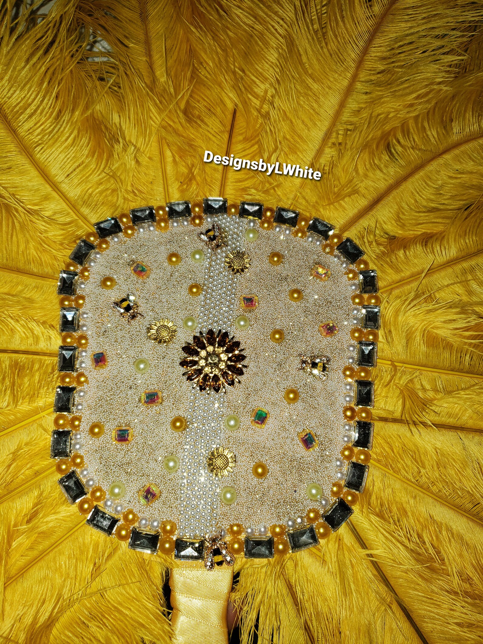 Golden Yellow Orisha Oshun/ Mama Chola Inspired Fan - Etsy