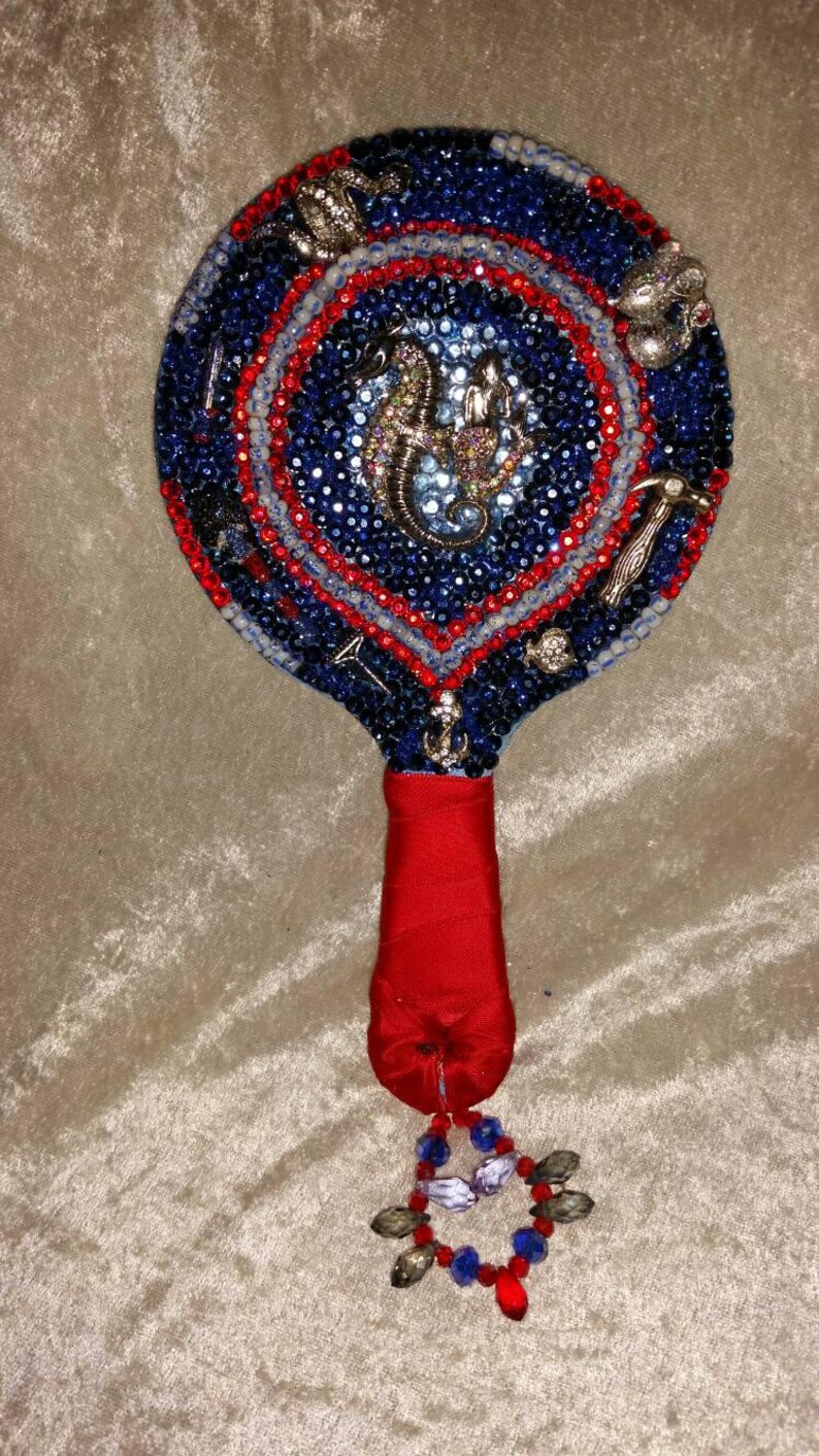 Orisha Orisa Yemaya Yemoja Yakuti Bling Rhinestone Crystal Hand Mirror ...