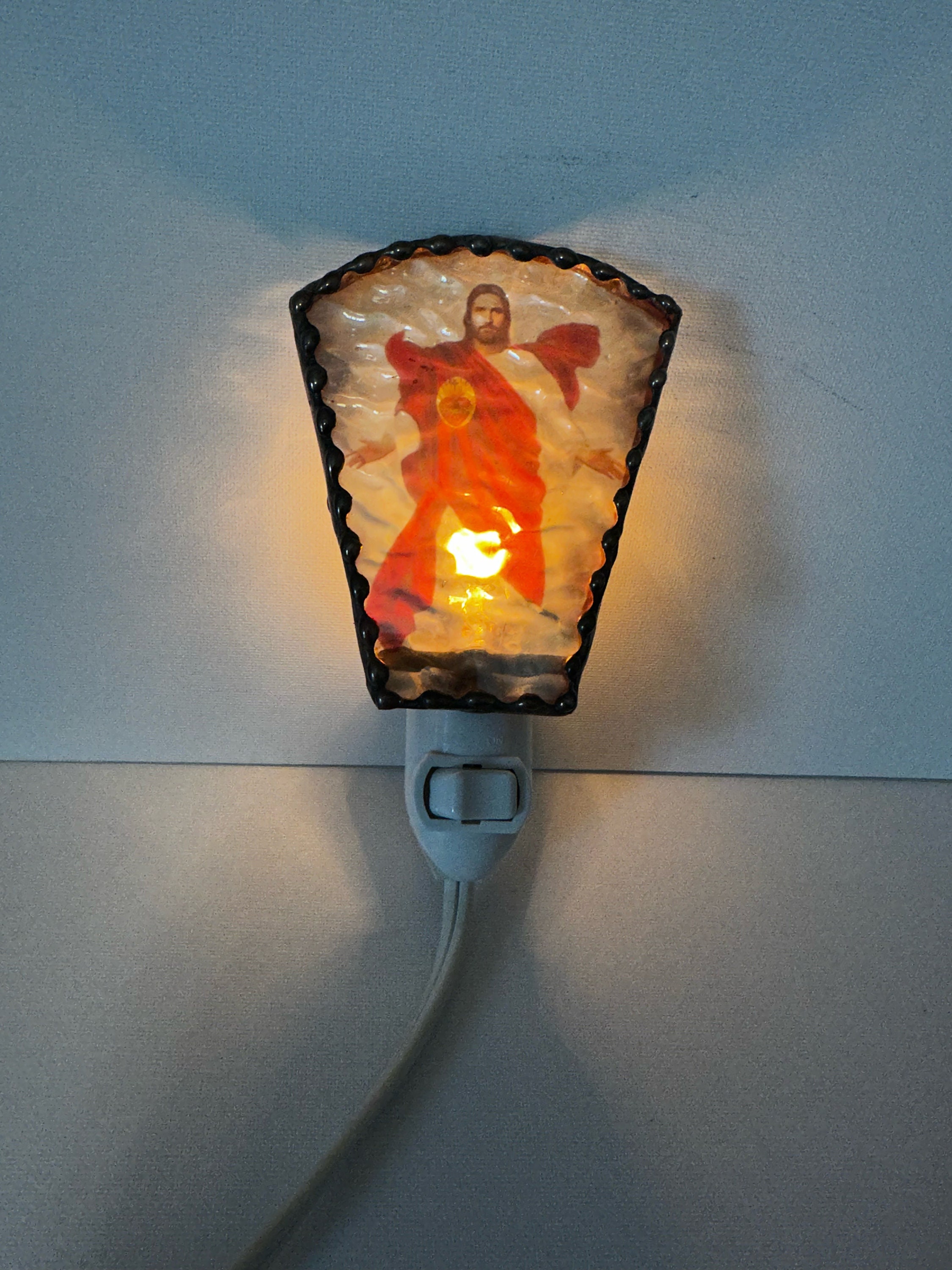 Beautiful Burning Sacred Heart of Jesus Spiritual Night Light Using ...