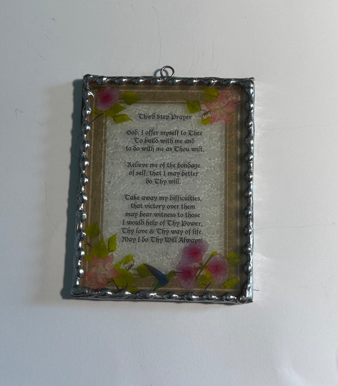 Third Step Prayer - Slogans Suncatcher - Recovery - Hummingbird Frame ...