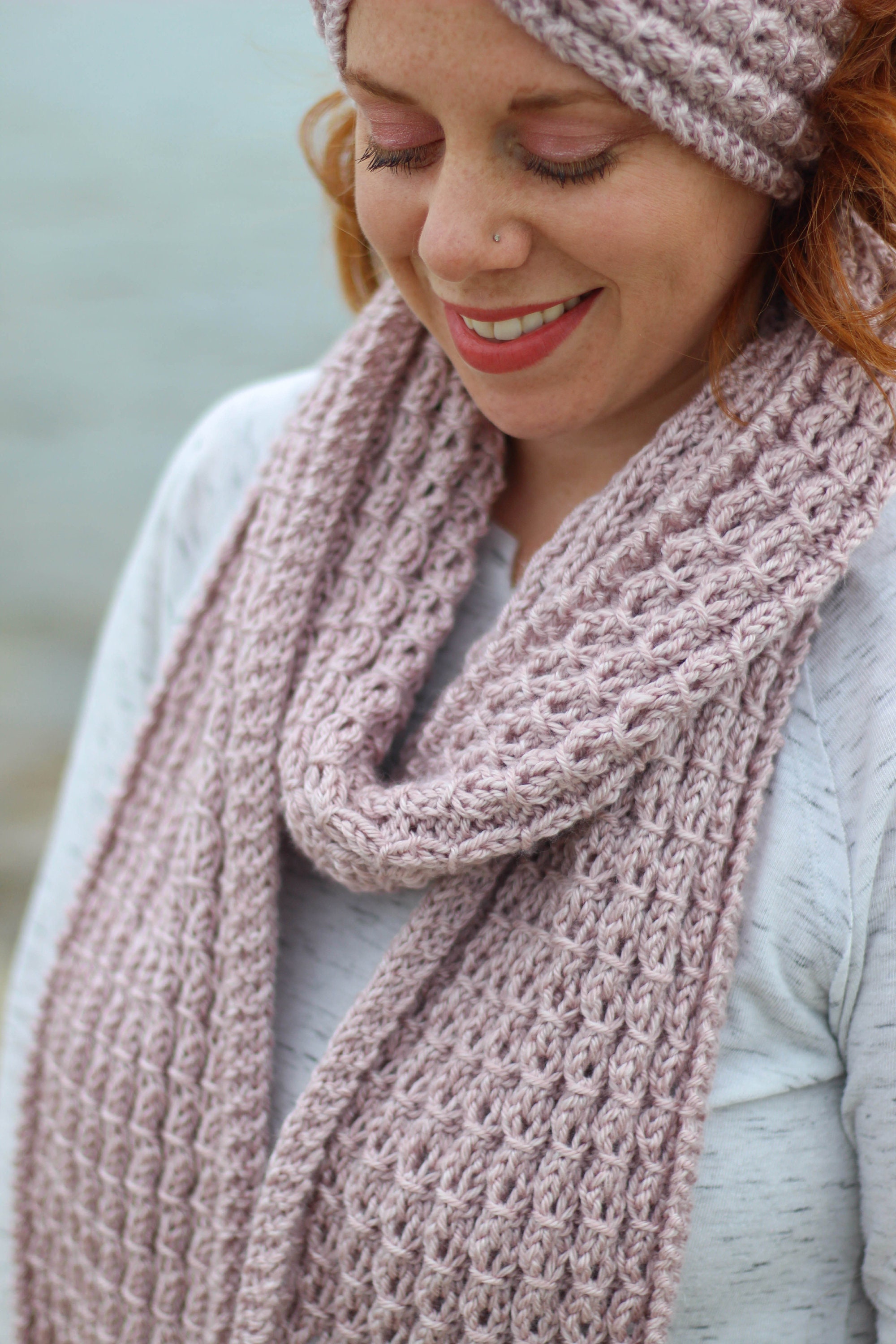 KNITTING PATTERN Faux Cable Scarf Faux Cable Headband | Etsy