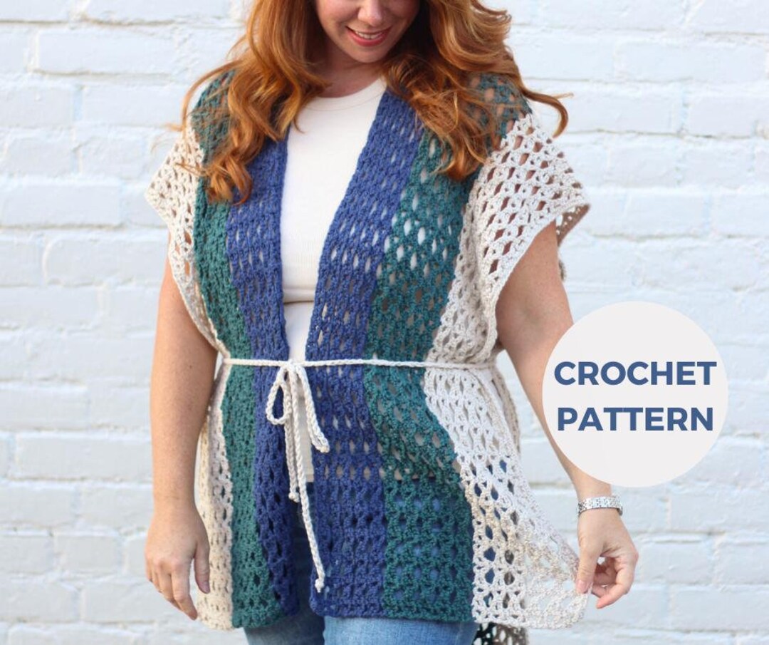 CROCHET PATTERN | Riptide Ruana | Crochet Coverup | Summer Shawl ...