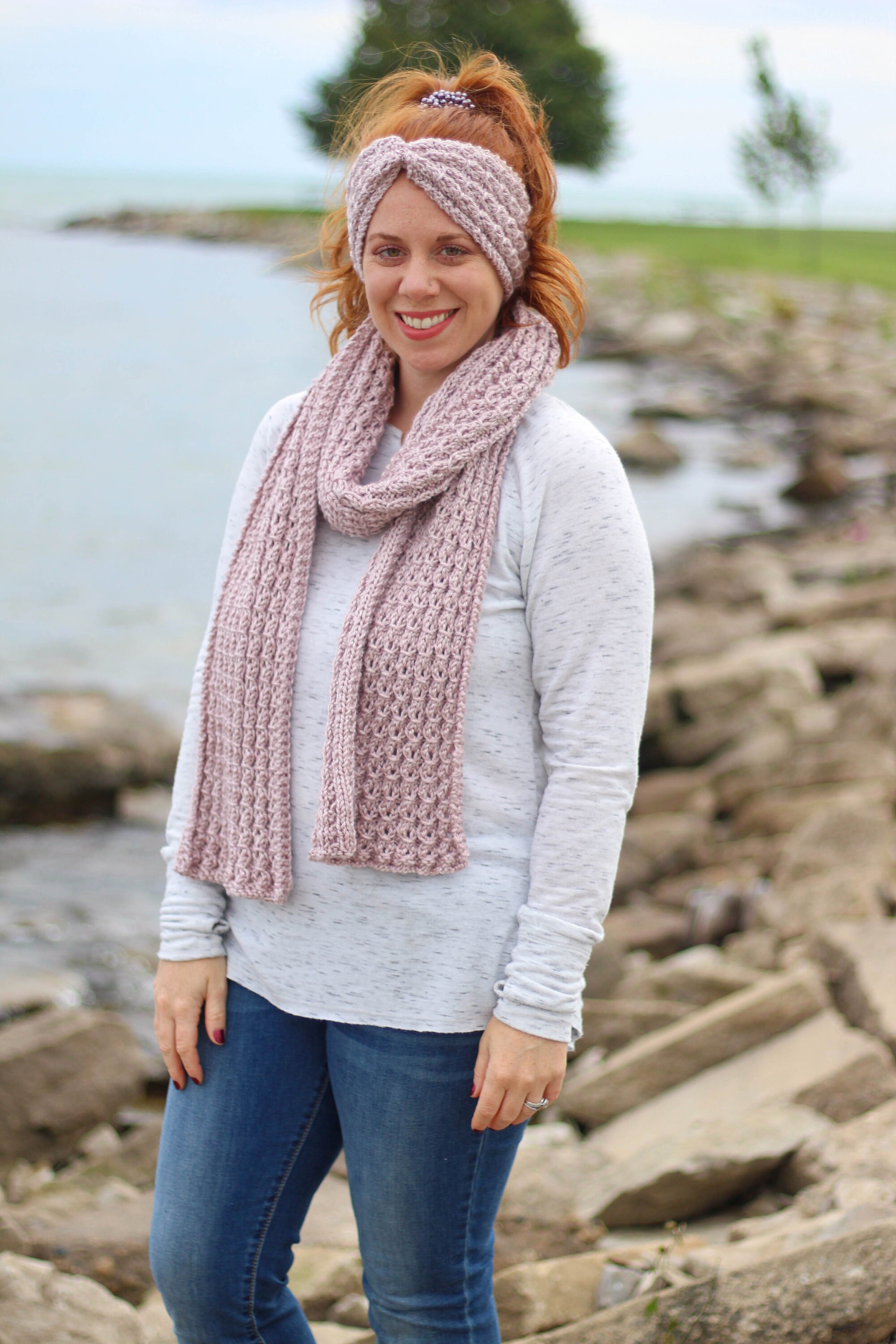 KNITTING PATTERN Faux Cable Scarf Faux Cable Headband | Etsy