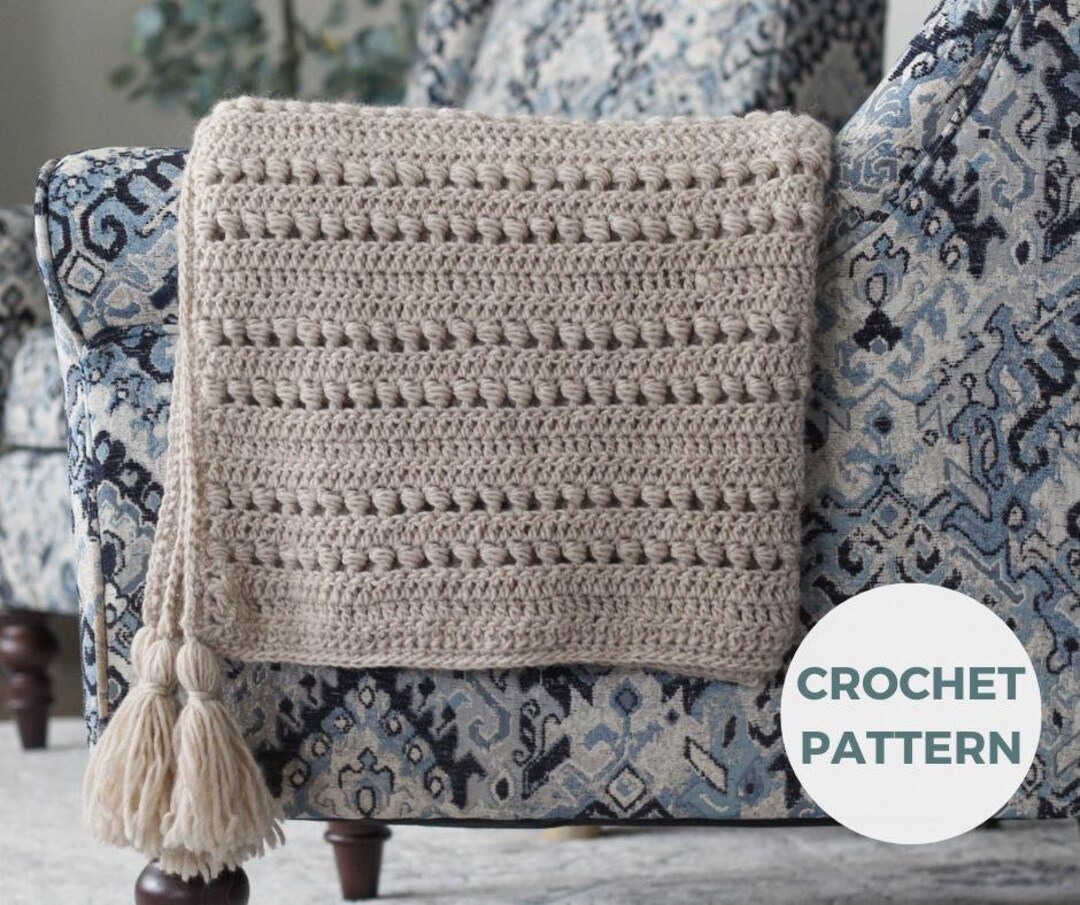 Beadboard Crochet Blanket PATTERN | Beginner-friendly DIY Throw (PDF ...