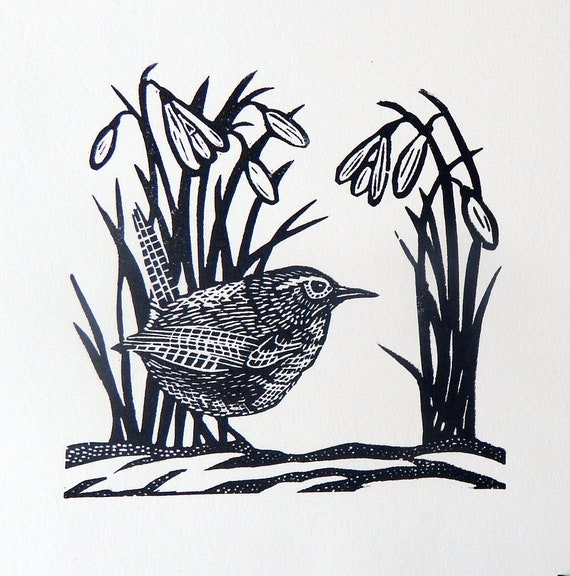 Wren Lino Print | Etsy