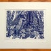 Indigo Foxglove Linocut Print – Handmade Limited Edition - Etsy