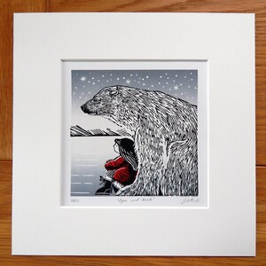 Lyra and Iorek - Limited Edition Lino Print - Etsy