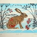 Winter Hare Lino Print - Etsy