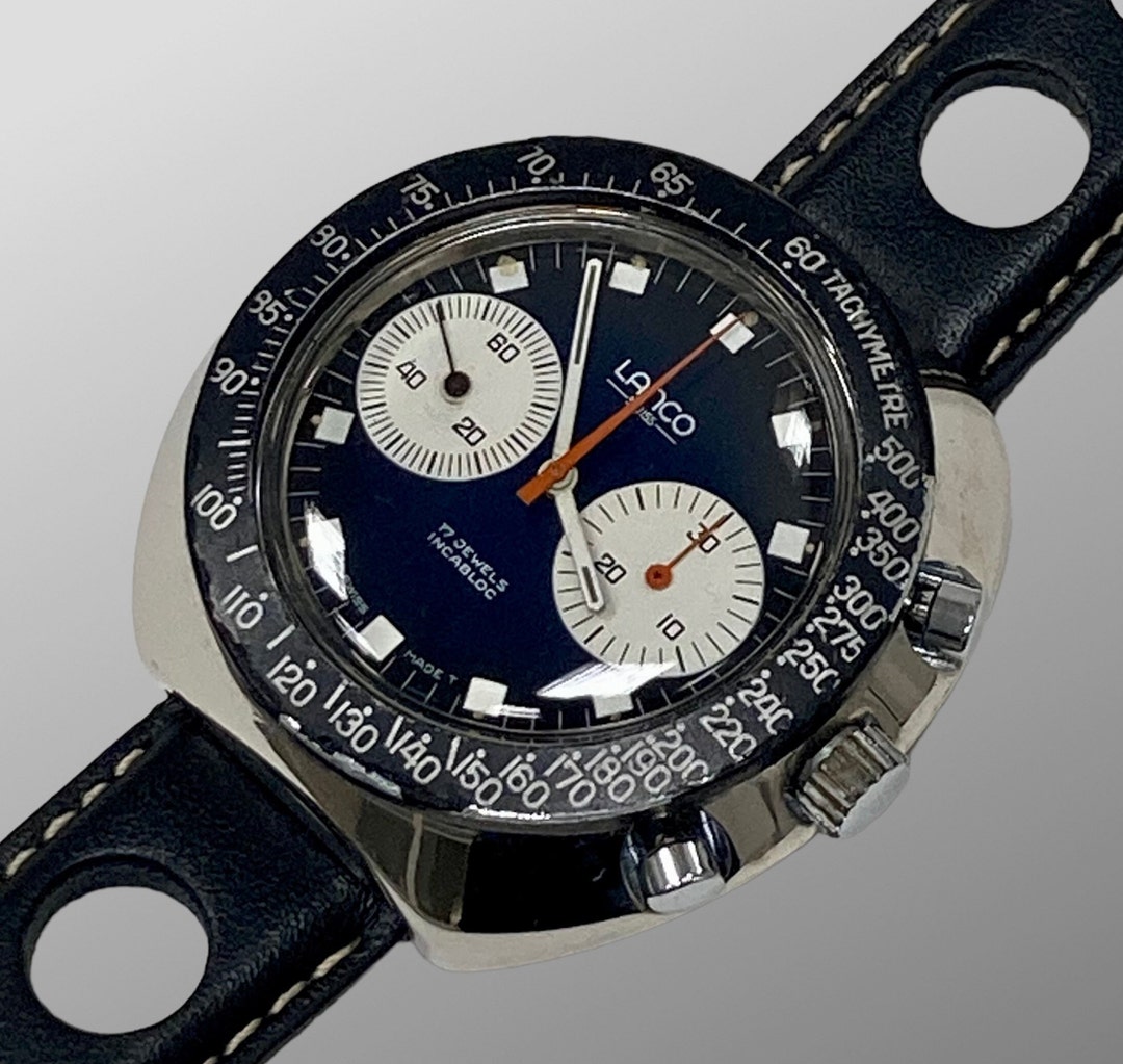 LANCO Chronograph Big Eyes Vintage Manual Valjoux 7733 - Etsy