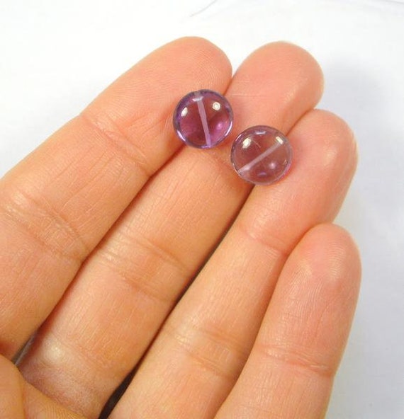 AMETHYST smooth coin bead pair AAA 11mm | Etsy