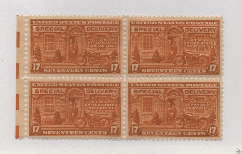17 Cent 1944 Special Delivery (scott's E 18) Block of 4, Mint Never ...