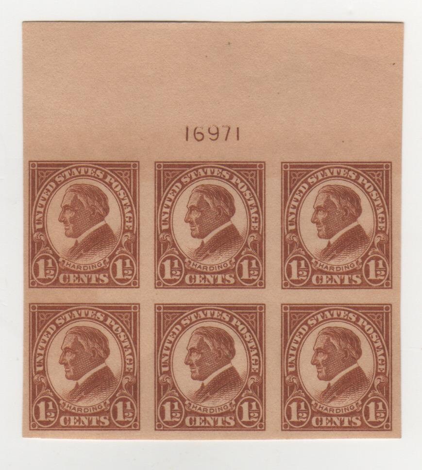 1 1/2 Cents 1925 Harding Imperforate (scott's 576) Postage Stamp Plate ...
