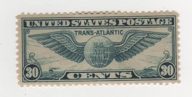 30 Cent 1939 Winged Globe Airmail (scott's C 24) Postage Stamp, Mint ...