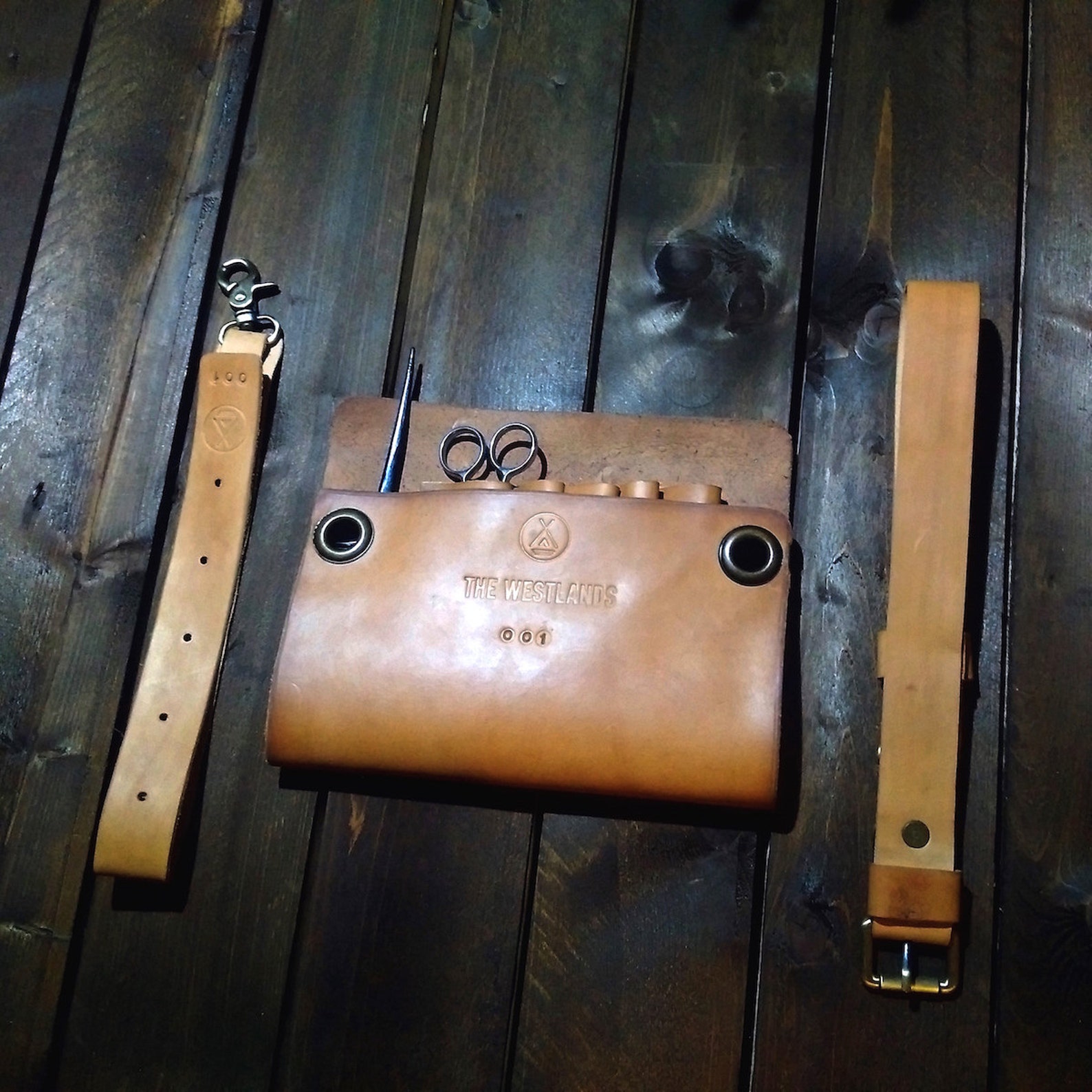 Genuine Leather Barber Belt Scissor Case Holster Holder Hairdresser ...