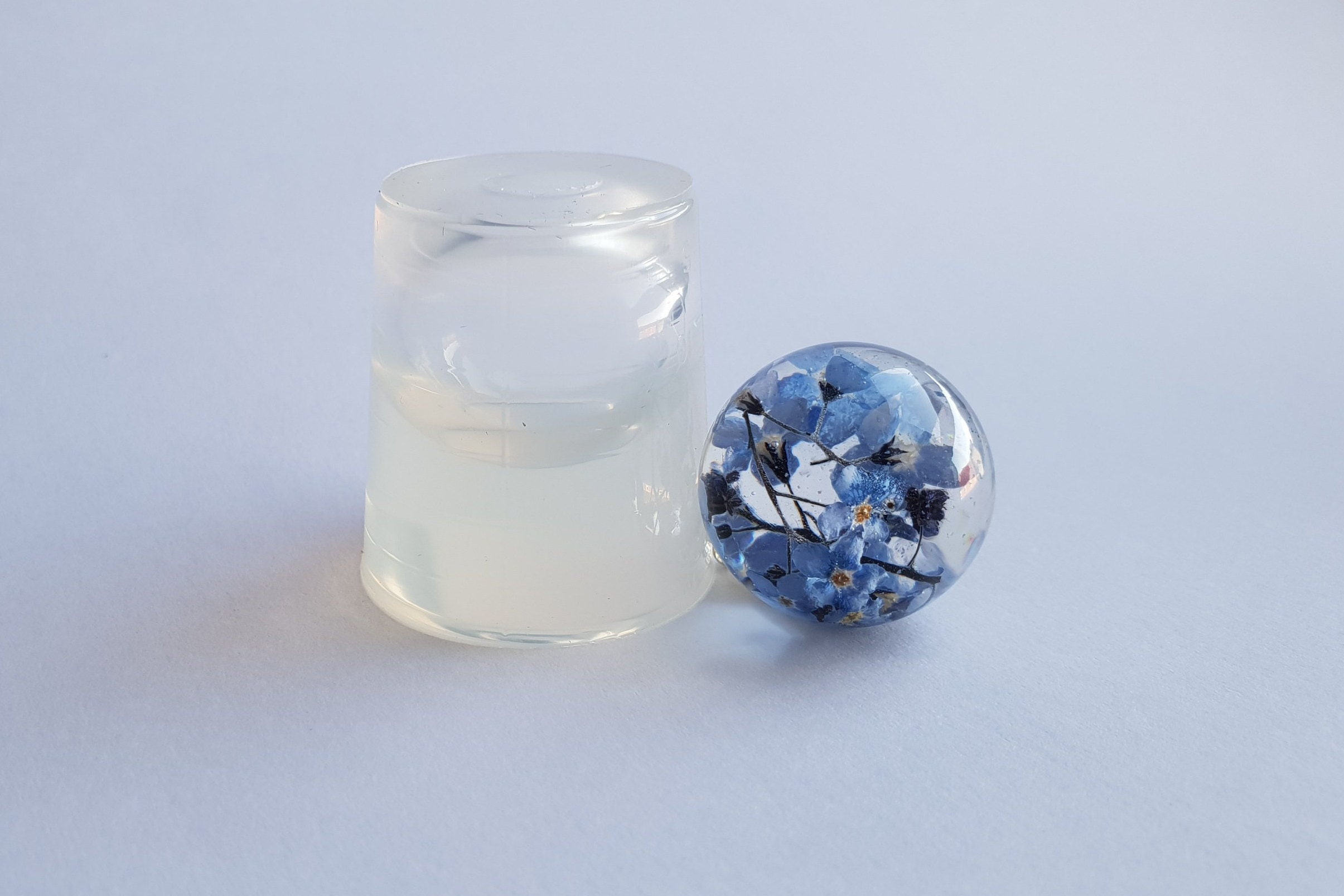 Sphere Mold for Resin 25 Mm, Transparent Clear Silicone Mould, Pendant ...