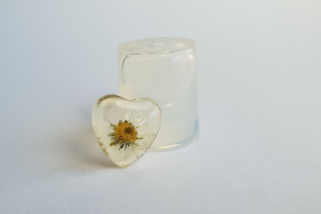 3d Heart Clear Silicone Mould for Resin Jewellery H 25 X 24 Mm (~3ml ...