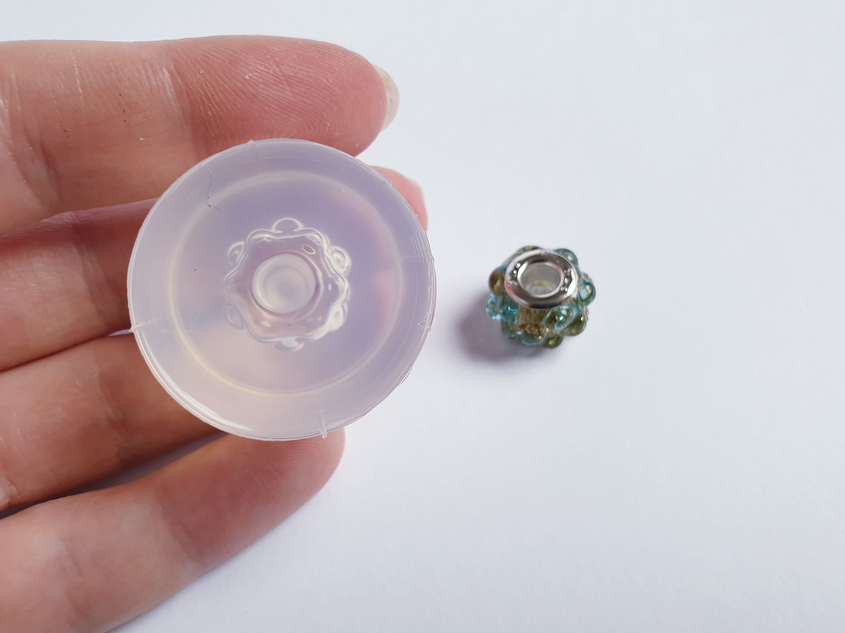 Clear Silicone Mold for Resin European Bubbly Bead 15 X 10 Mm, Resin ...